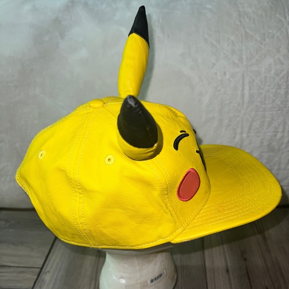 Pokemon | Accessories | Pokemon Pikachu Cap Face 3d Ears Faux Leather ...